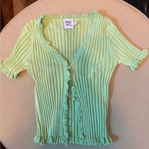 Princess Polly | Tops | Princess Polly Neon Green Open Button Up Top ...
